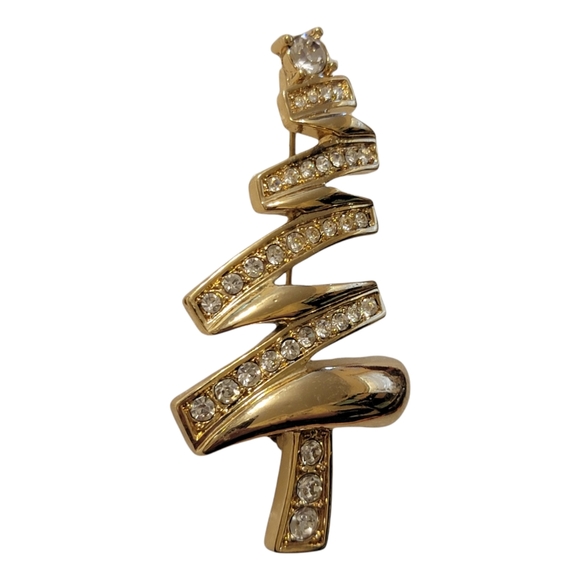 Monet | Jewelry | Vintage Monet Gold Abstract Christmas Tree Brooch ...